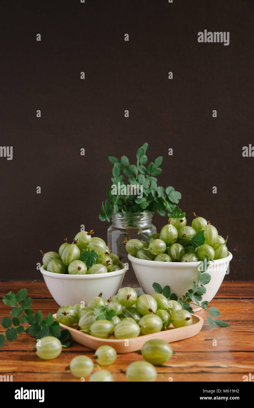 Top view raw gooseberry hi-res stock photography and images - Alamy