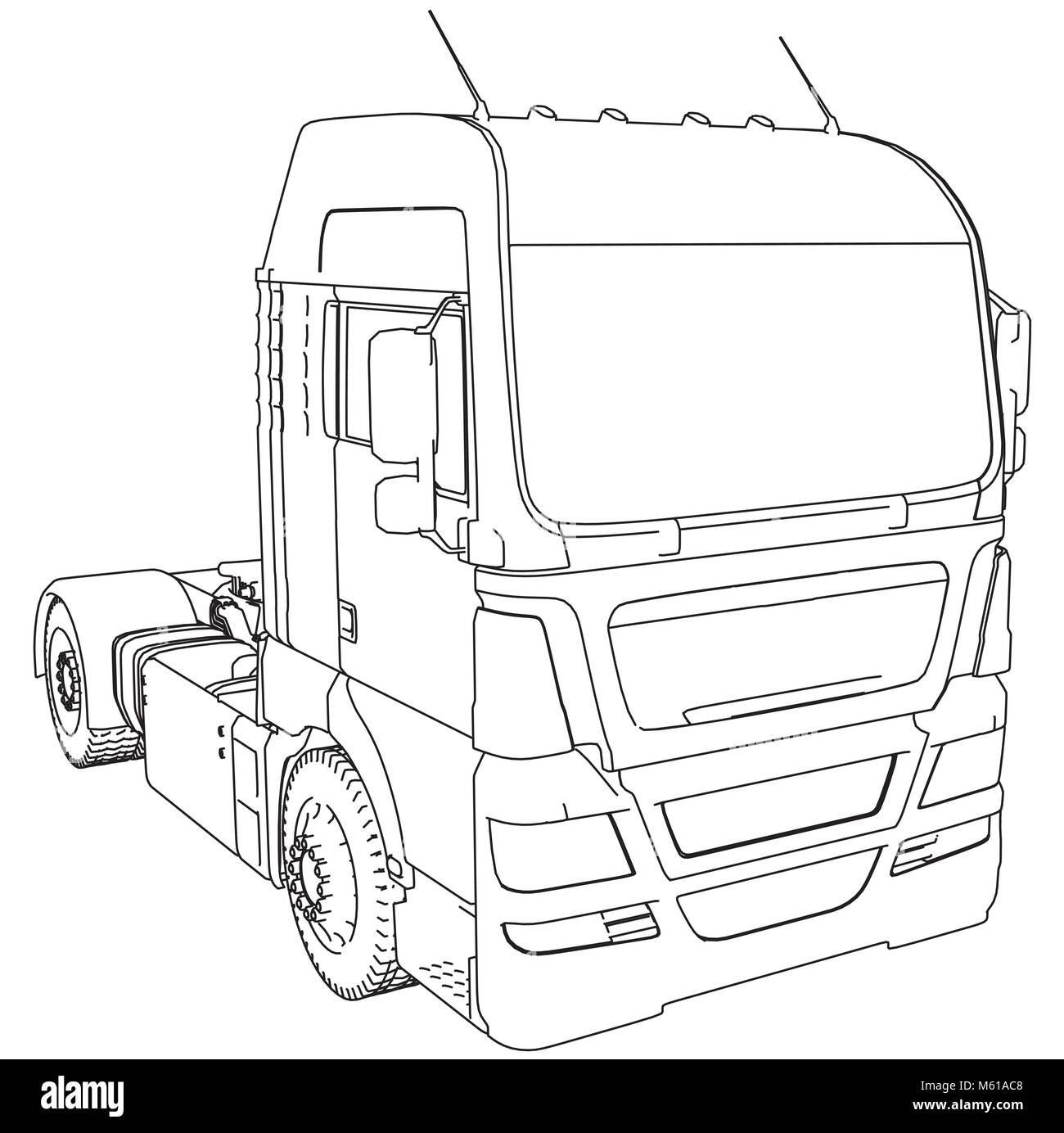 Modern Cargo Truck isolated on grey background. Eurotrucks delivering ...