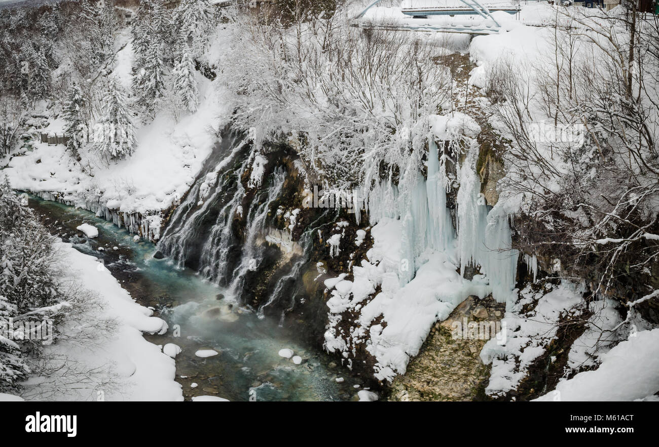 White Beard Falls or Shirohige waterfall , Biei,Hokkaido, Japan Stock ...