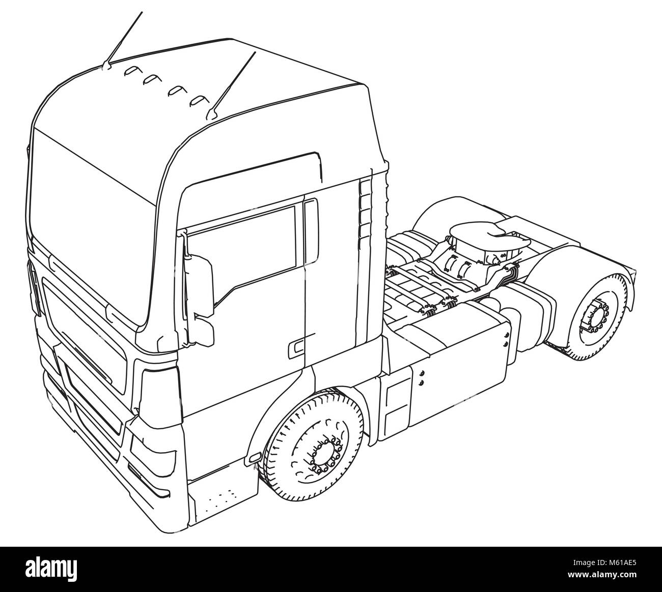Modern Cargo Truck isolated on grey background. Eurotrucks delivering ...