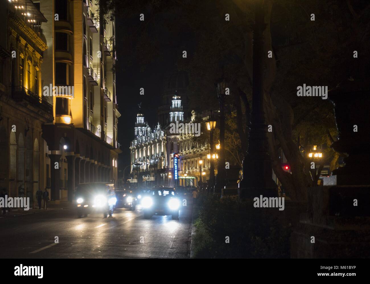 Night view from the promenade Prado to the Grand Teatro. (16 November ...