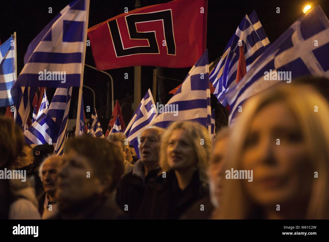 Supporters of Greek Chrysi Avgi (Golden Dawn), far-right nationalist ...