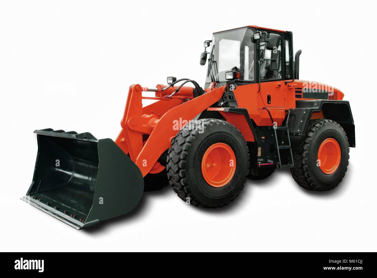 Red Wheel Loader isolated on white background. | usage worldwide Stock ...
