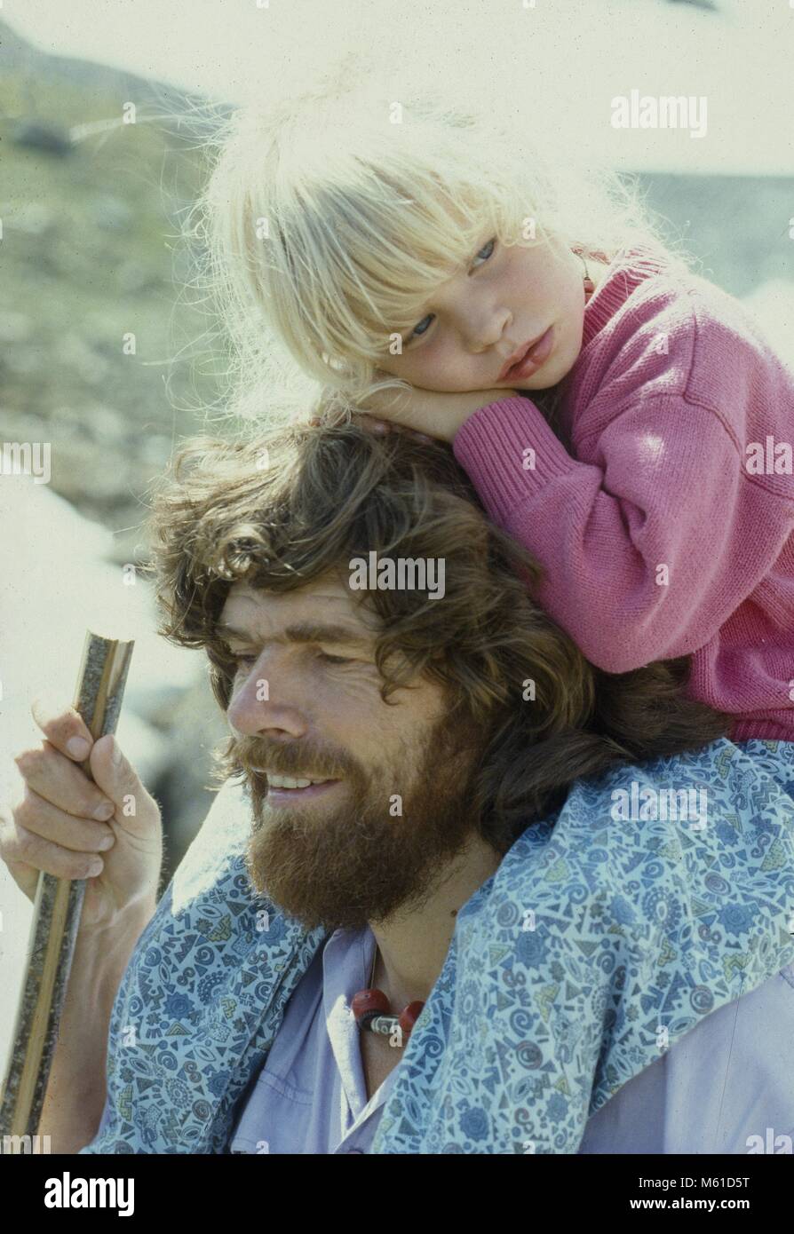 Mountaineer Legend Reinhold Messner on 25 July 2001 with his daughter ...