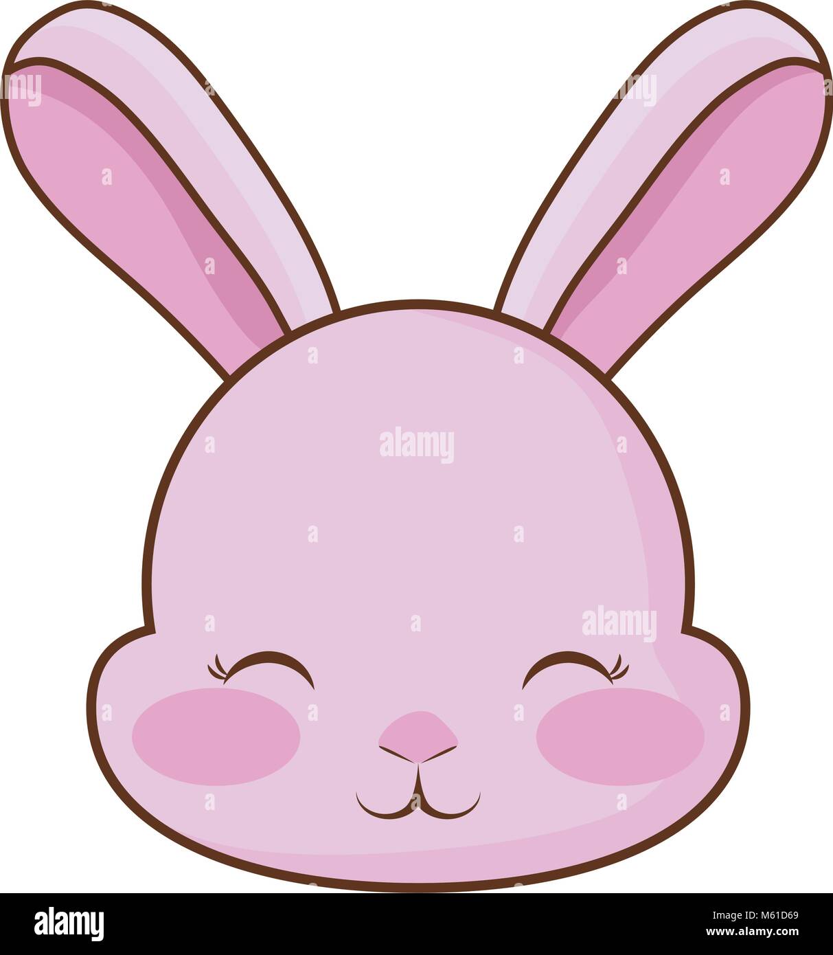 cute rabbit face icon over white background, colorful design vector ...
