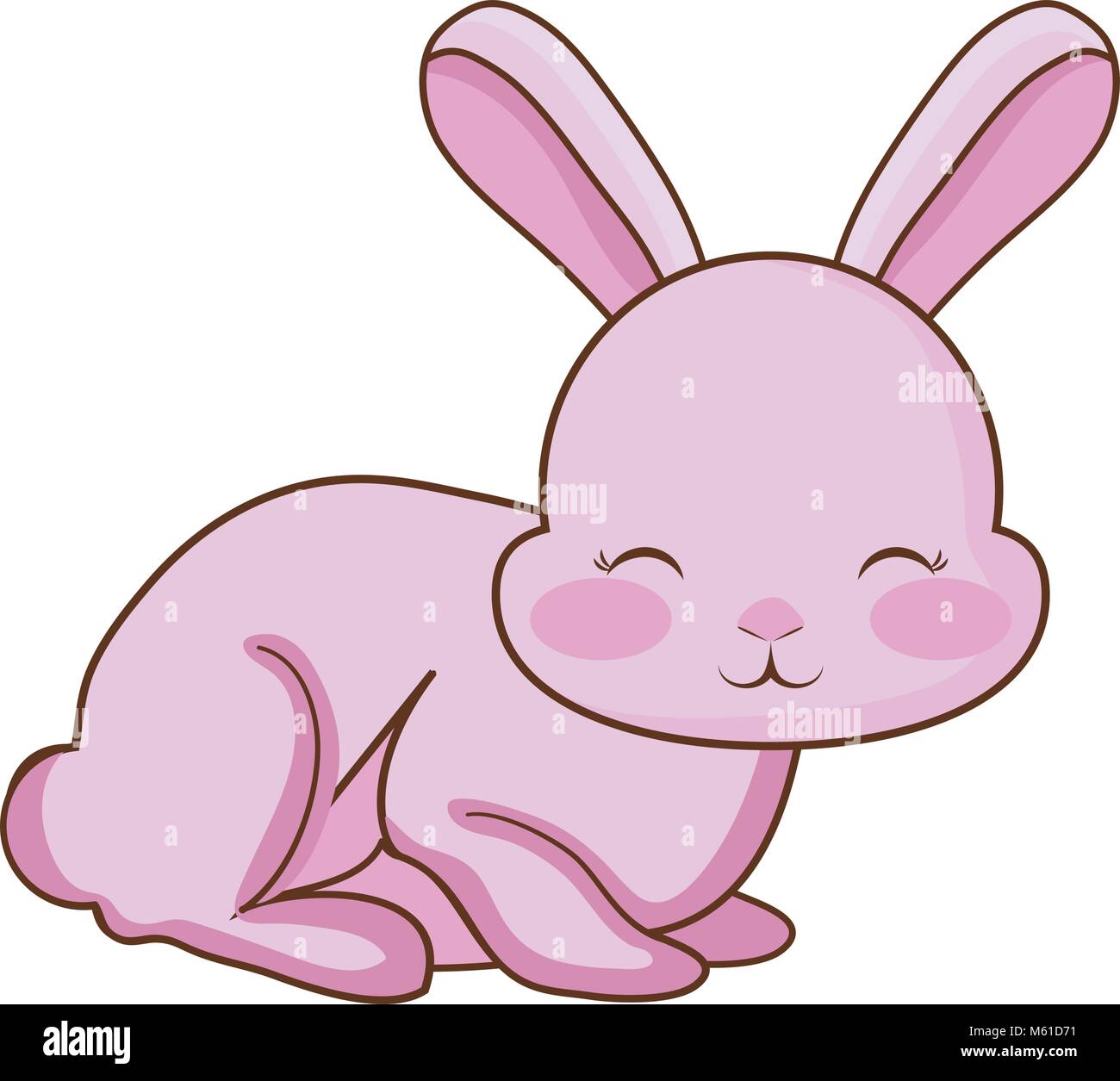 cute rabbit icon over white background, colorful design vector ...
