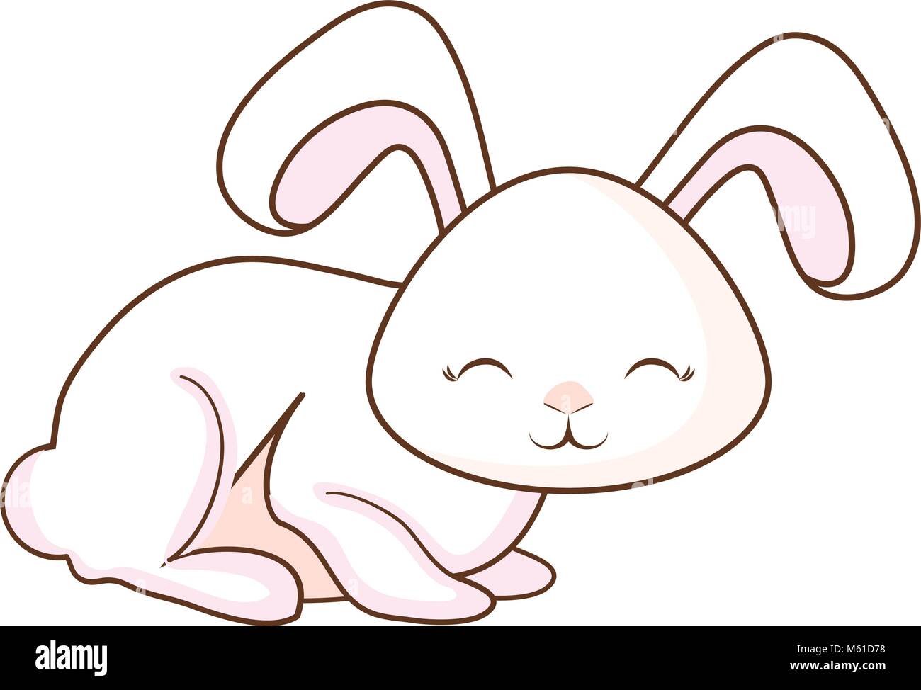 cute bunny icon over white background, colorful design vector ...