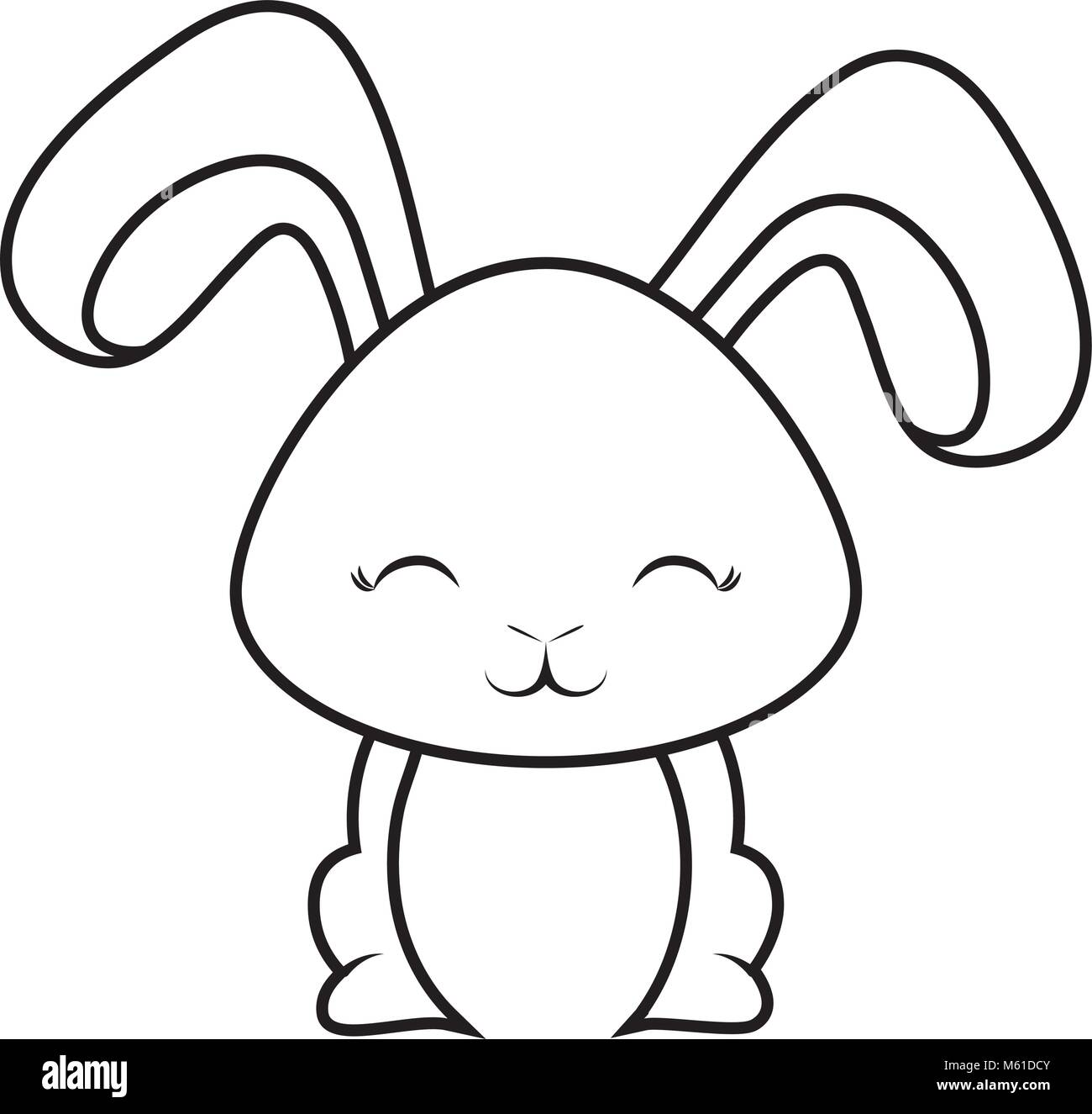 cute rabbit icon over white background, vector illustration Stock ...