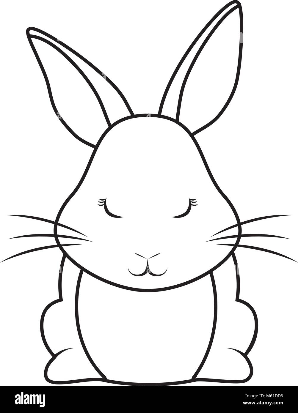 cute rabbit icon over white background, vector illustration Stock ...