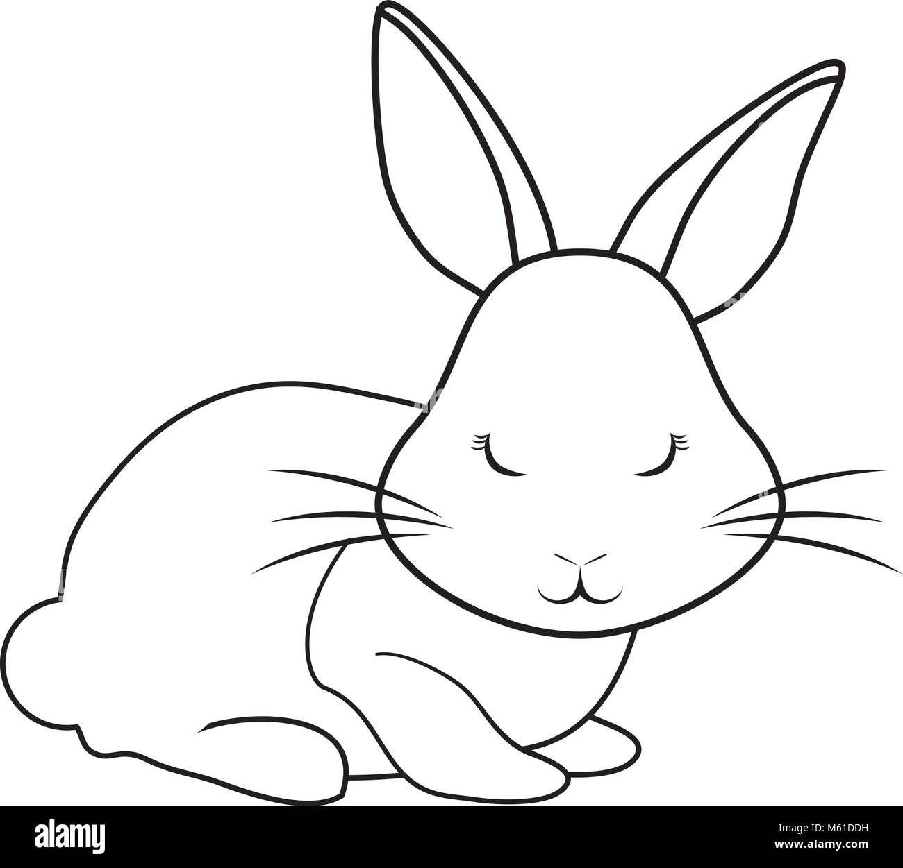 cute rabbit icon over white background, vector illustration Stock ...