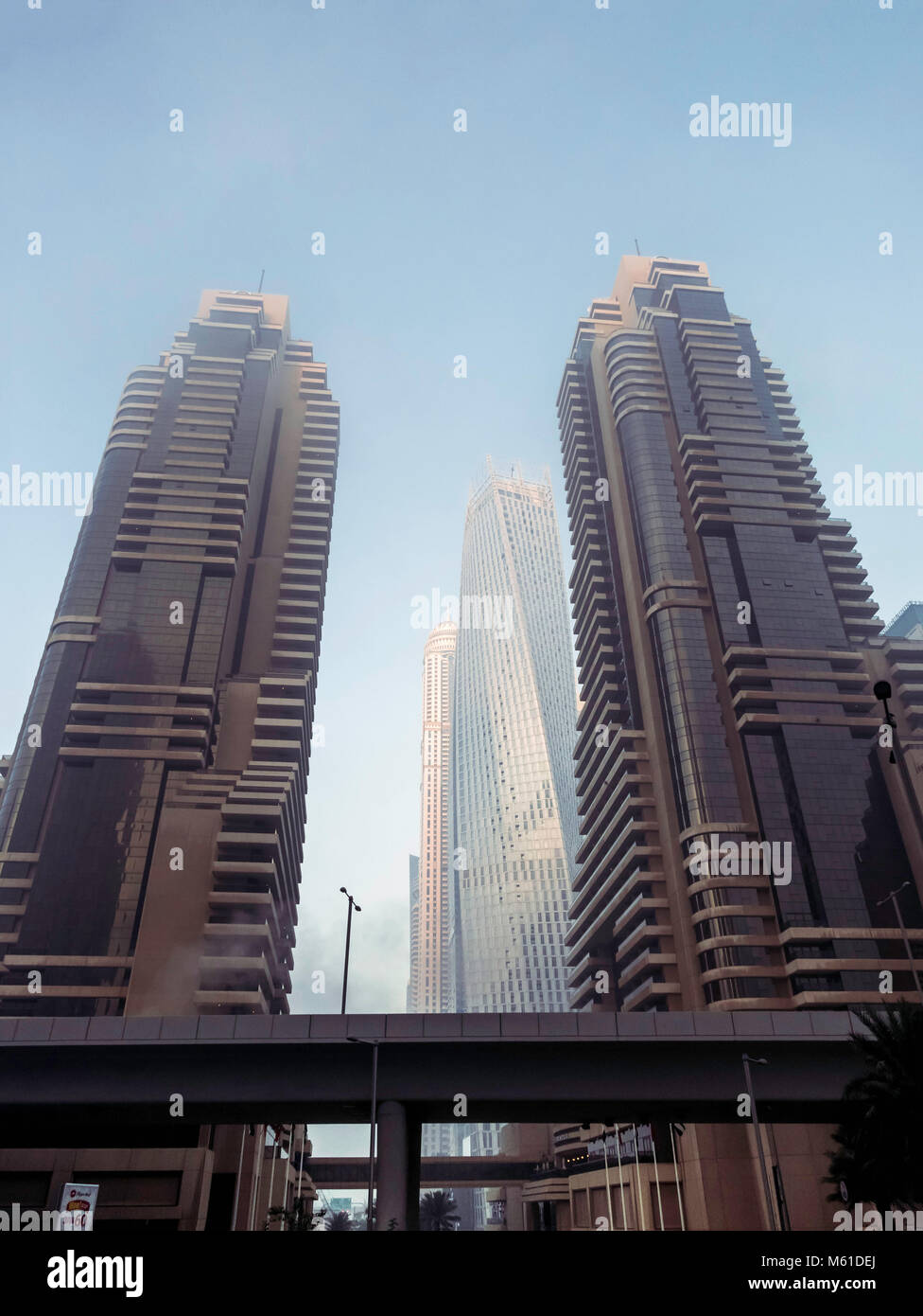 The Grosvenor House and Cayan Tower buildings in Dubai, United Arab ...