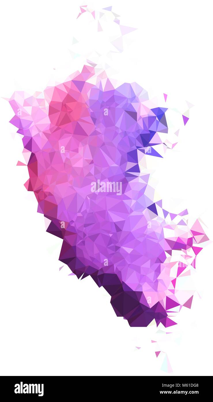 Watercolor abstract splash shape. Triangulated geometric low poly ...