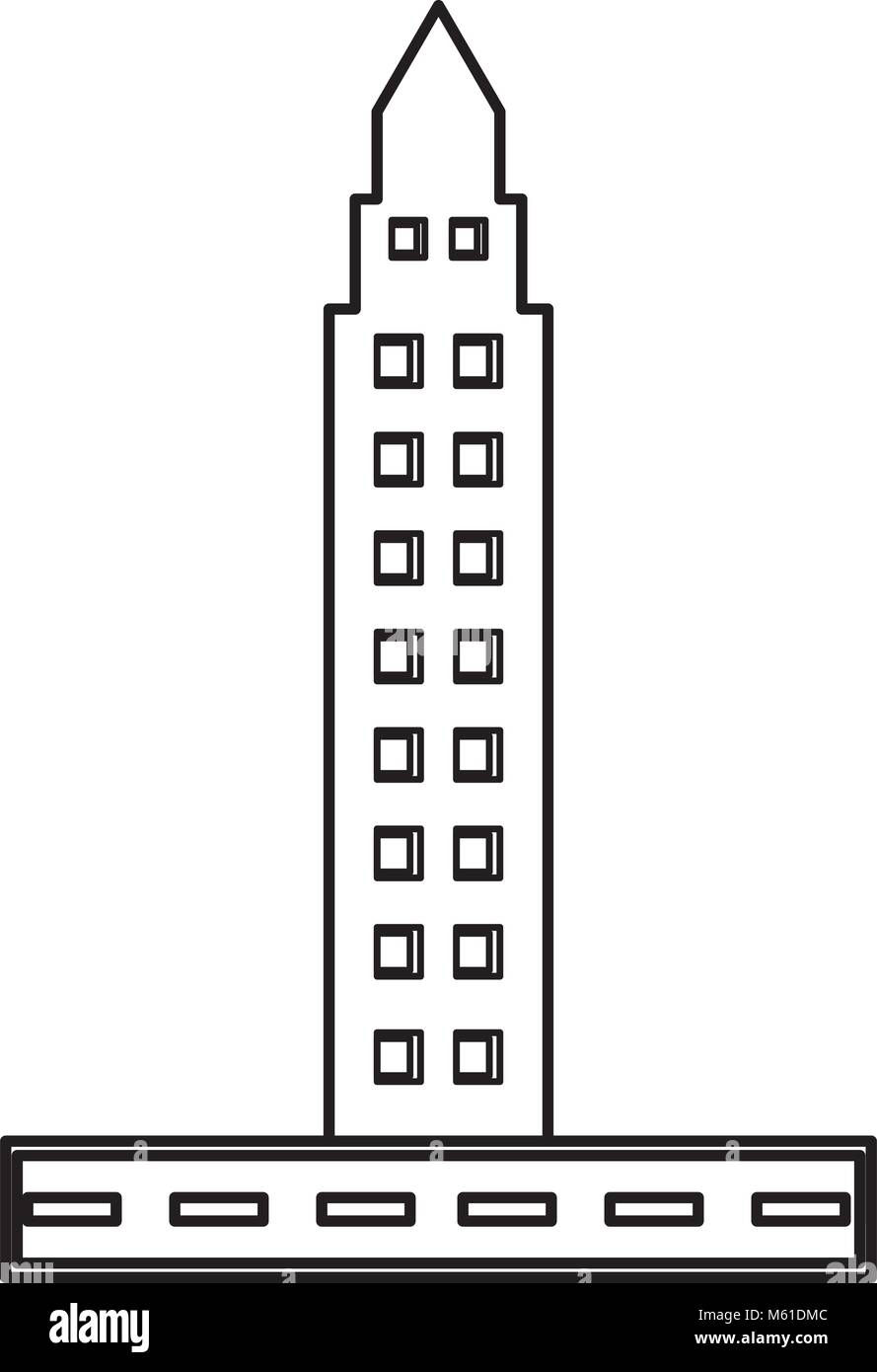 road with skyscraper icon over white background, vector illustration ...