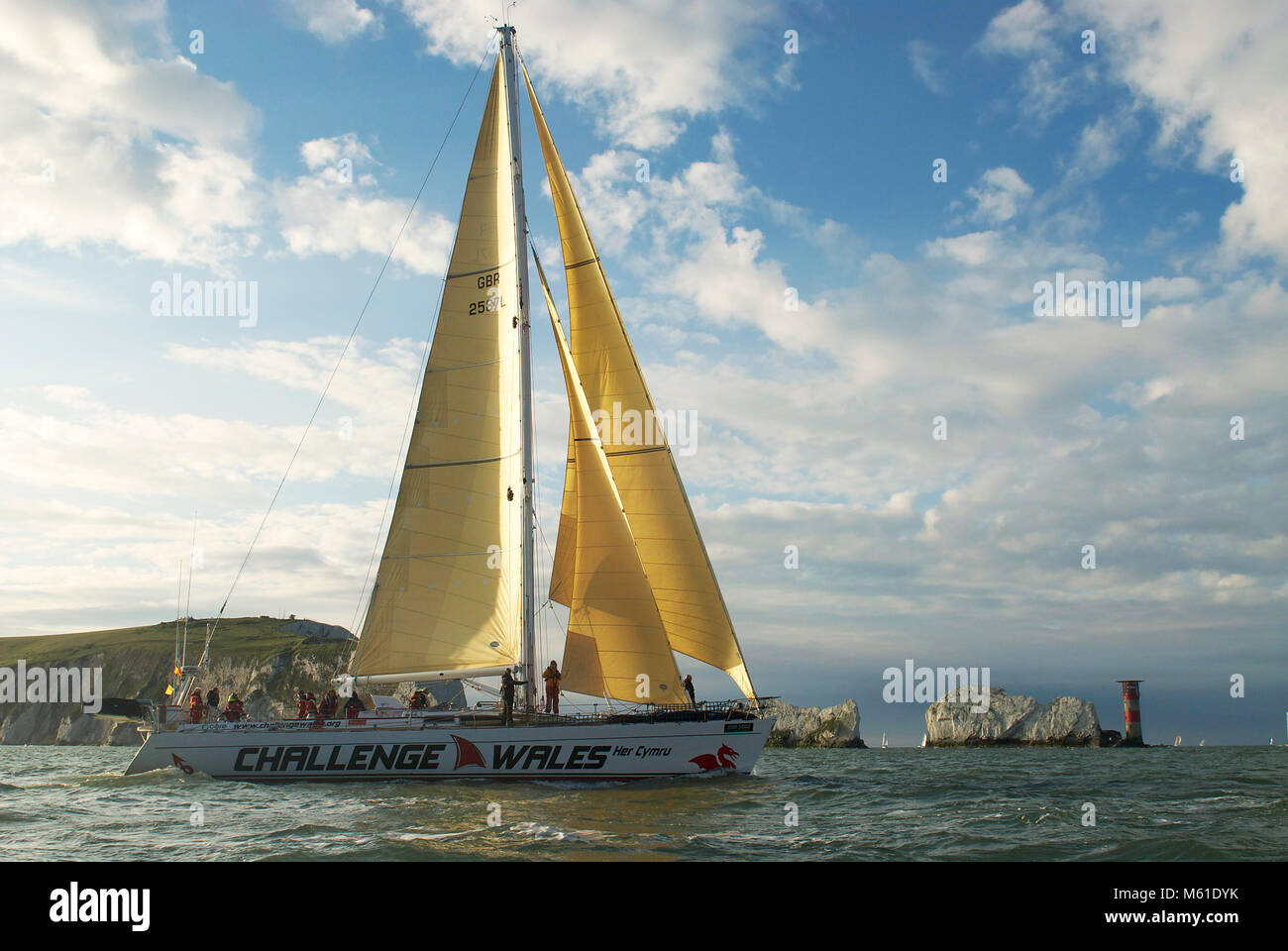 Challenge Wales approaches the Needles during the Round the Island Race ...