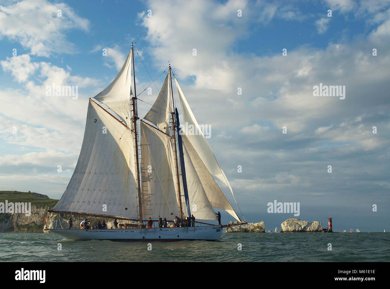 The 1902 classic schooner Coral, designed by Fred Shepherd, races ...
