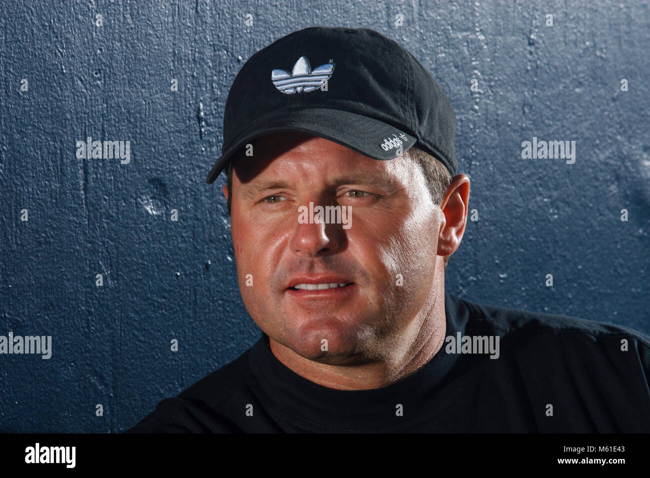 New York Yankees pitcher Roger Clemens in dugout of Legends Field in ...