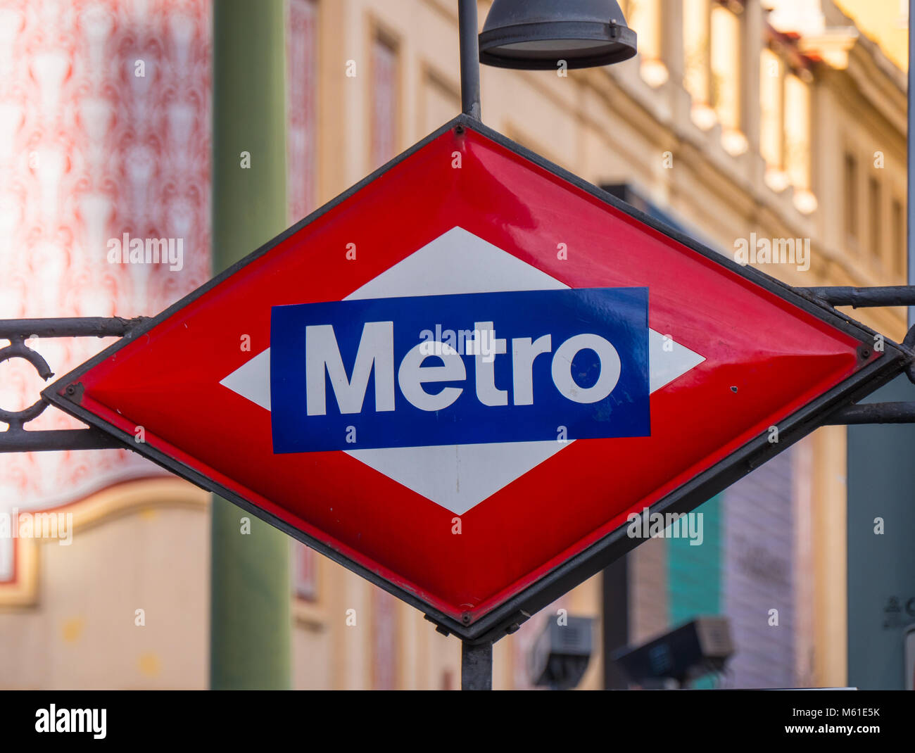 Metro sign in Madrid Stock Photo - Alamy