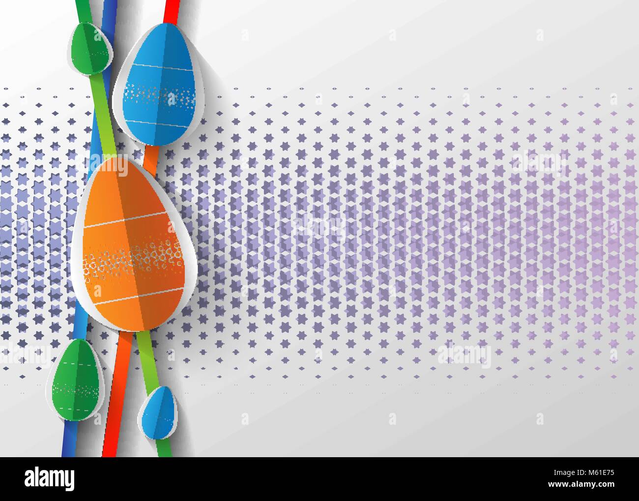 Happy Easter greeting card. 3d paper cut easter egg concept design ...