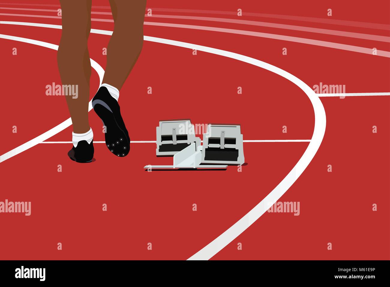 Male runner on starting Stock Vector Images - Alamy