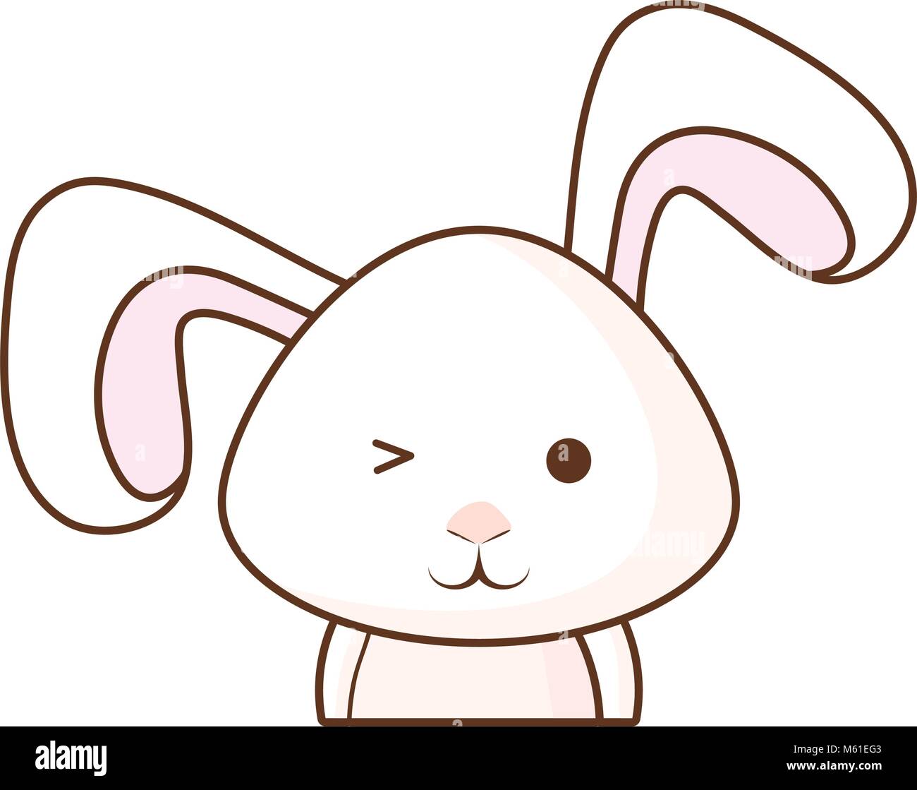 cute bunny icon over white background, colorful design vector ...