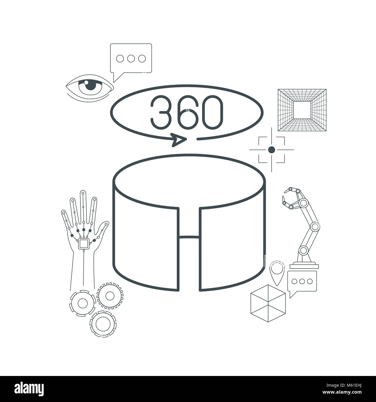 virtual reality technology set icons Stock Vector Image & Art - Alamy