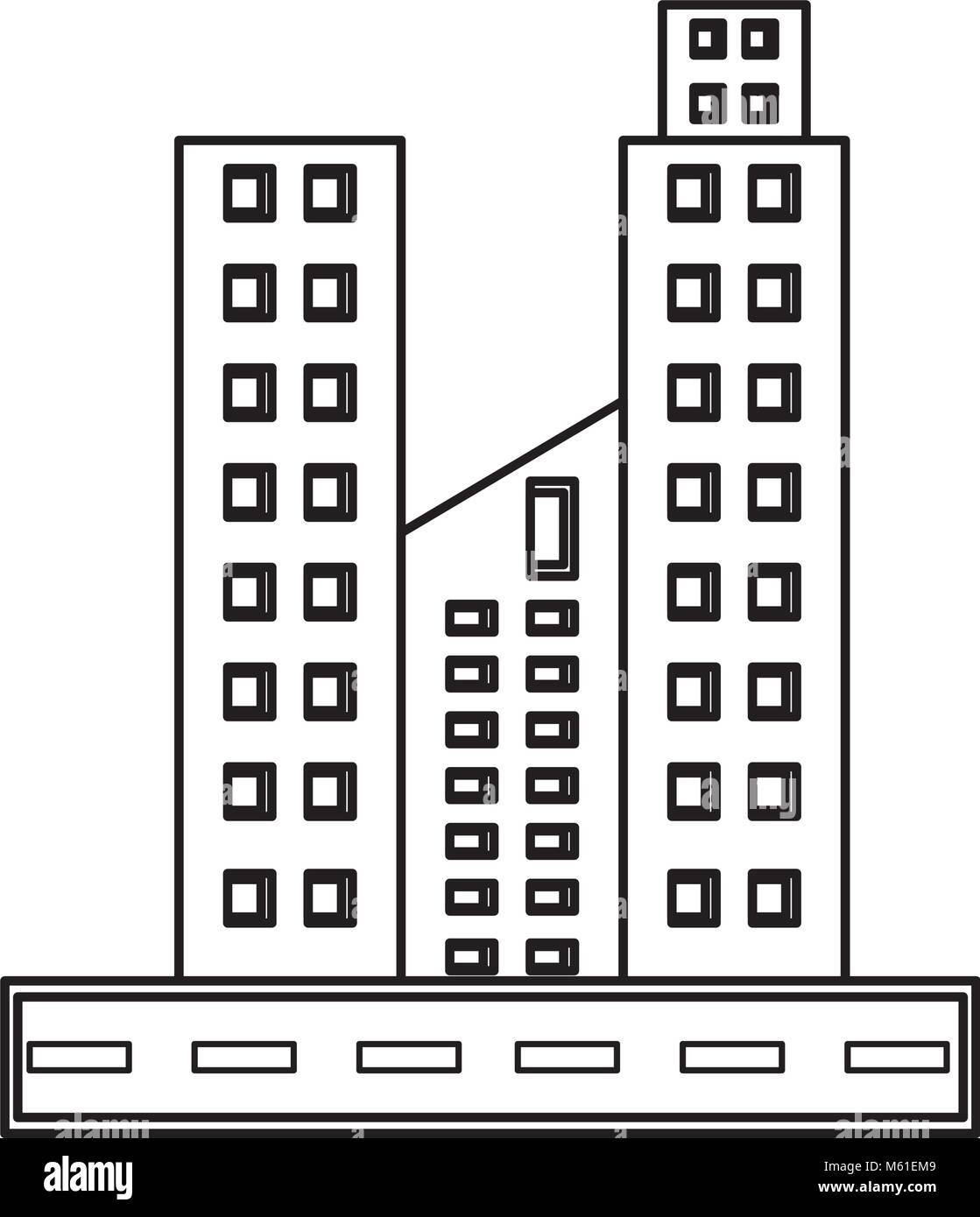 road with city buildings icon over white background, vector ...