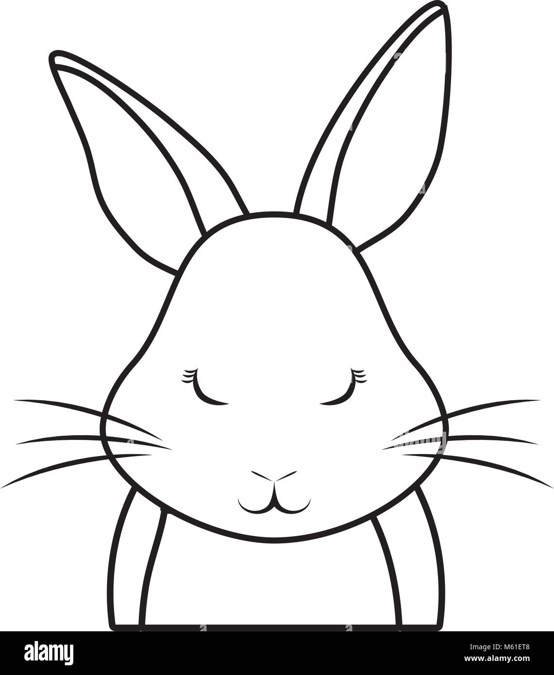 cute rabbit icon over white background, vector illustration Stock ...