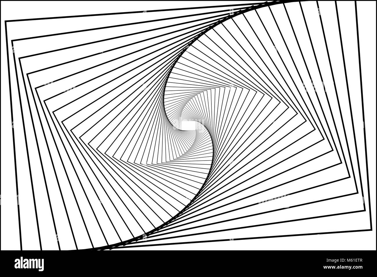 Rotating concentric rectangle, Square optical illusion pattern - black ...