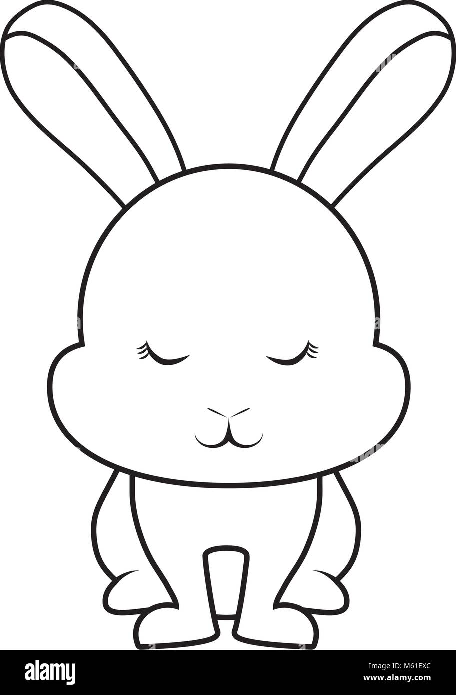 cute rabbit icon over white background, vector illustration Stock ...