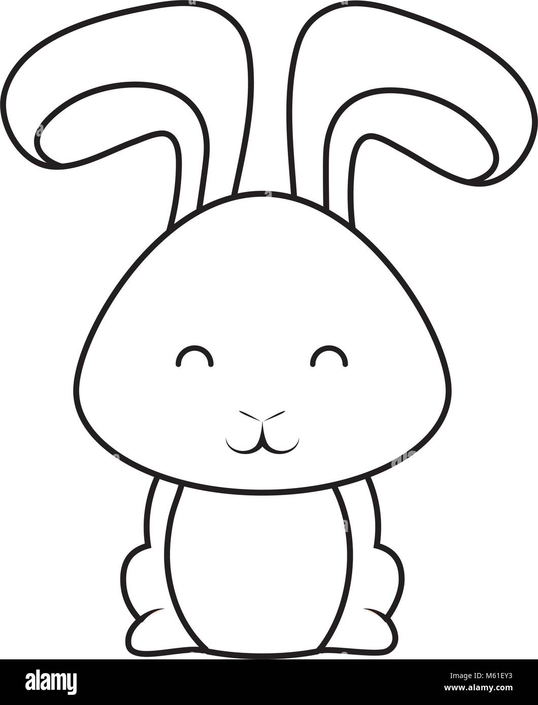 cute rabbit icon over white background, vector illustration Stock ...