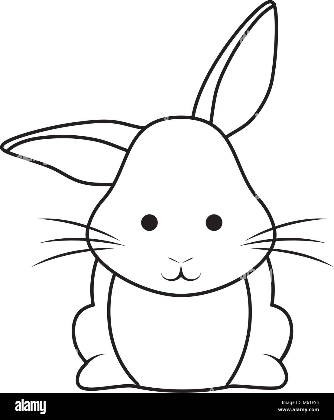 cute rabbit icon over white background, vector illustration Stock ...