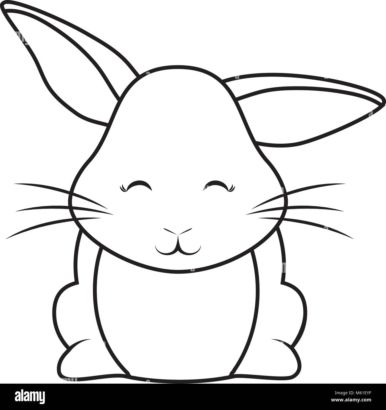 cute rabbit icon over white background, vector illustration Stock ...
