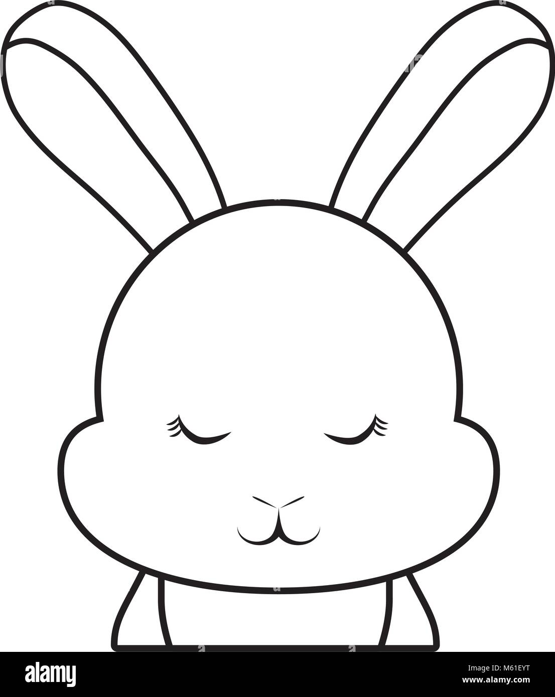 cute rabbit icon over white background, vector illustration Stock ...