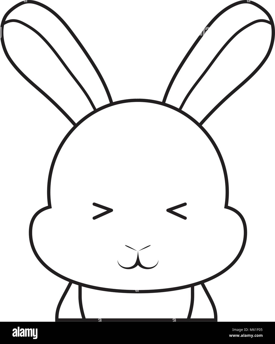 cute rabbit icon over white background, vector illustration Stock ...