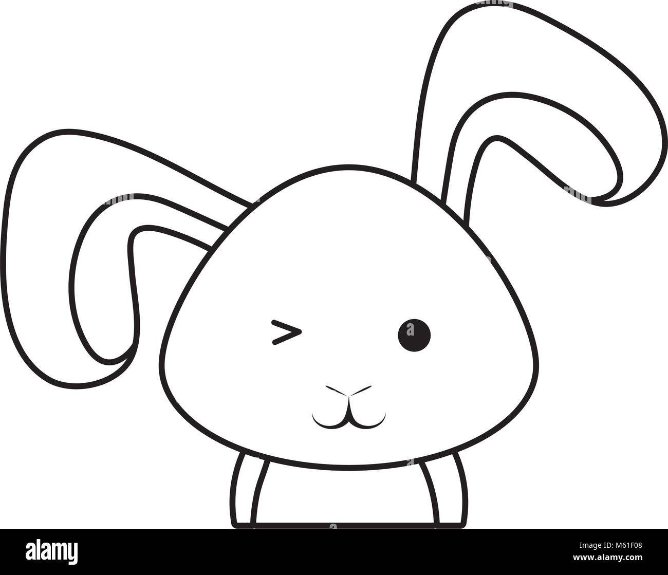 cute rabbit icon over white background, vector illustration Stock ...