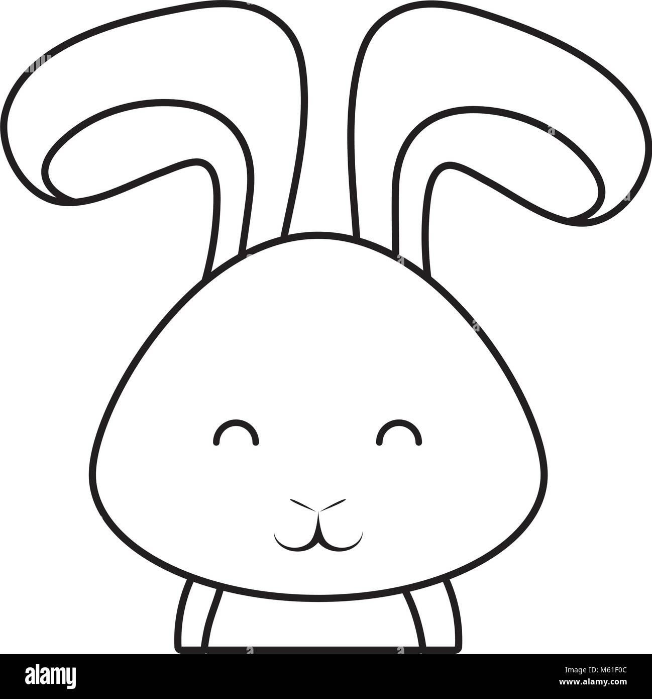 cute rabbit icon over white background, vector illustration Stock ...