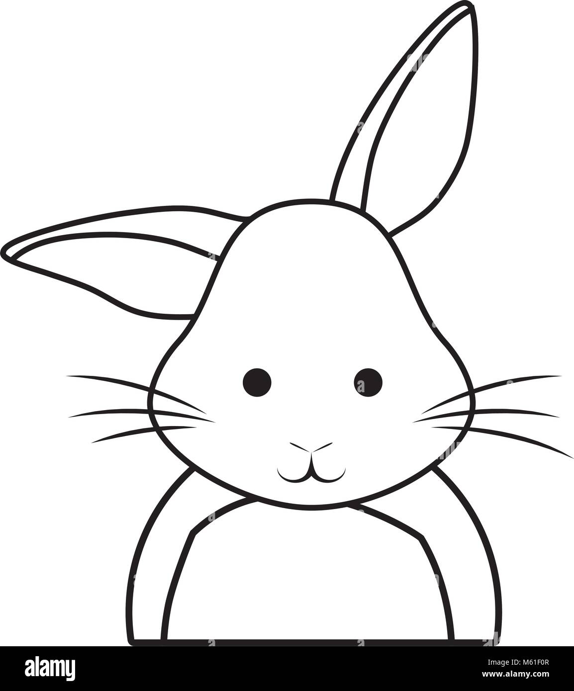 cute rabbit icon over white background, vector illustration Stock ...