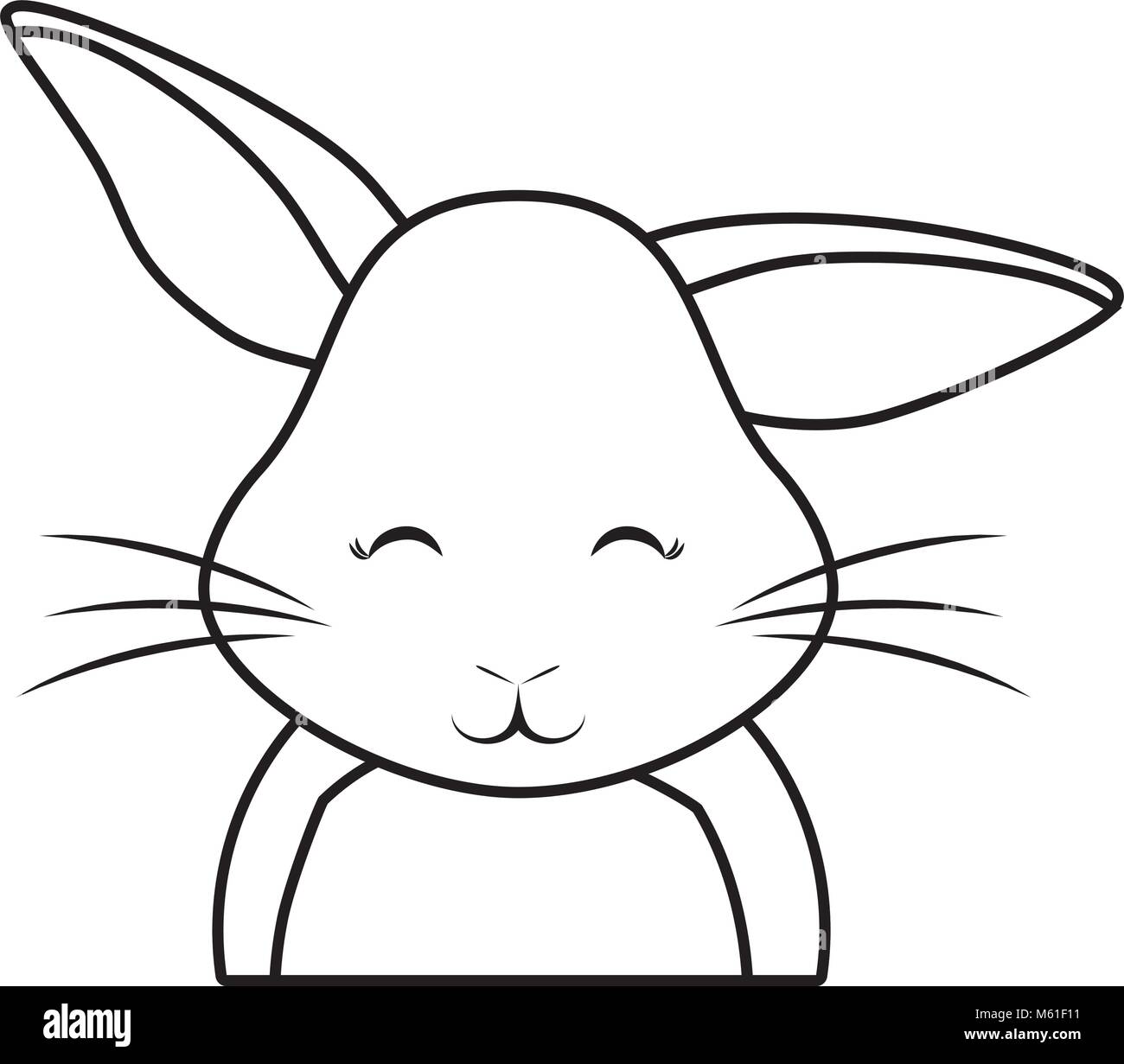 cute rabbit icon over white background, vector illustration Stock ...