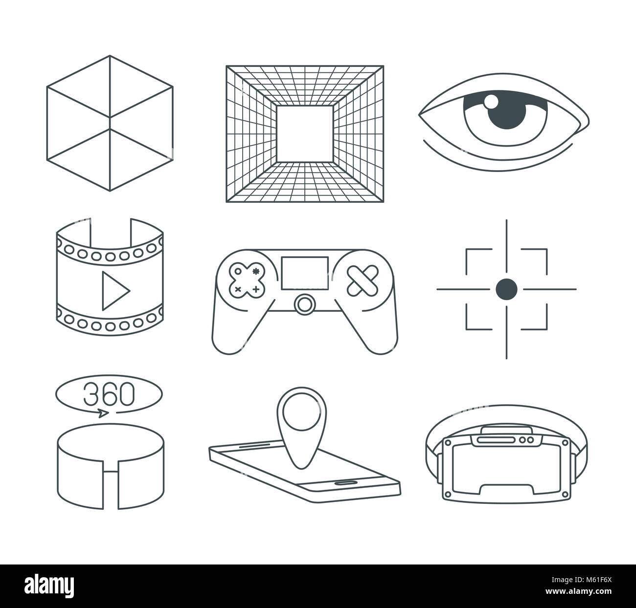 virtual reality technology set icons Stock Vector Image & Art - Alamy