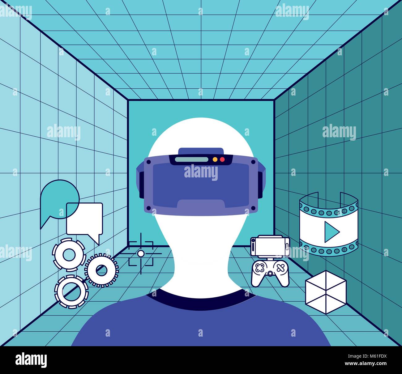 virtual reality technology set icons Stock Vector Image & Art - Alamy