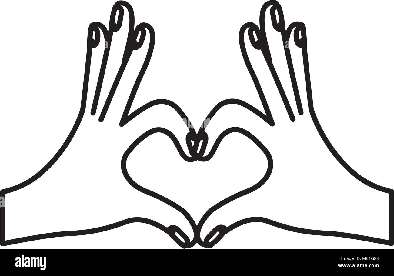 hands forming a heart with fingers Stock Vector Image & Art - Alamy
