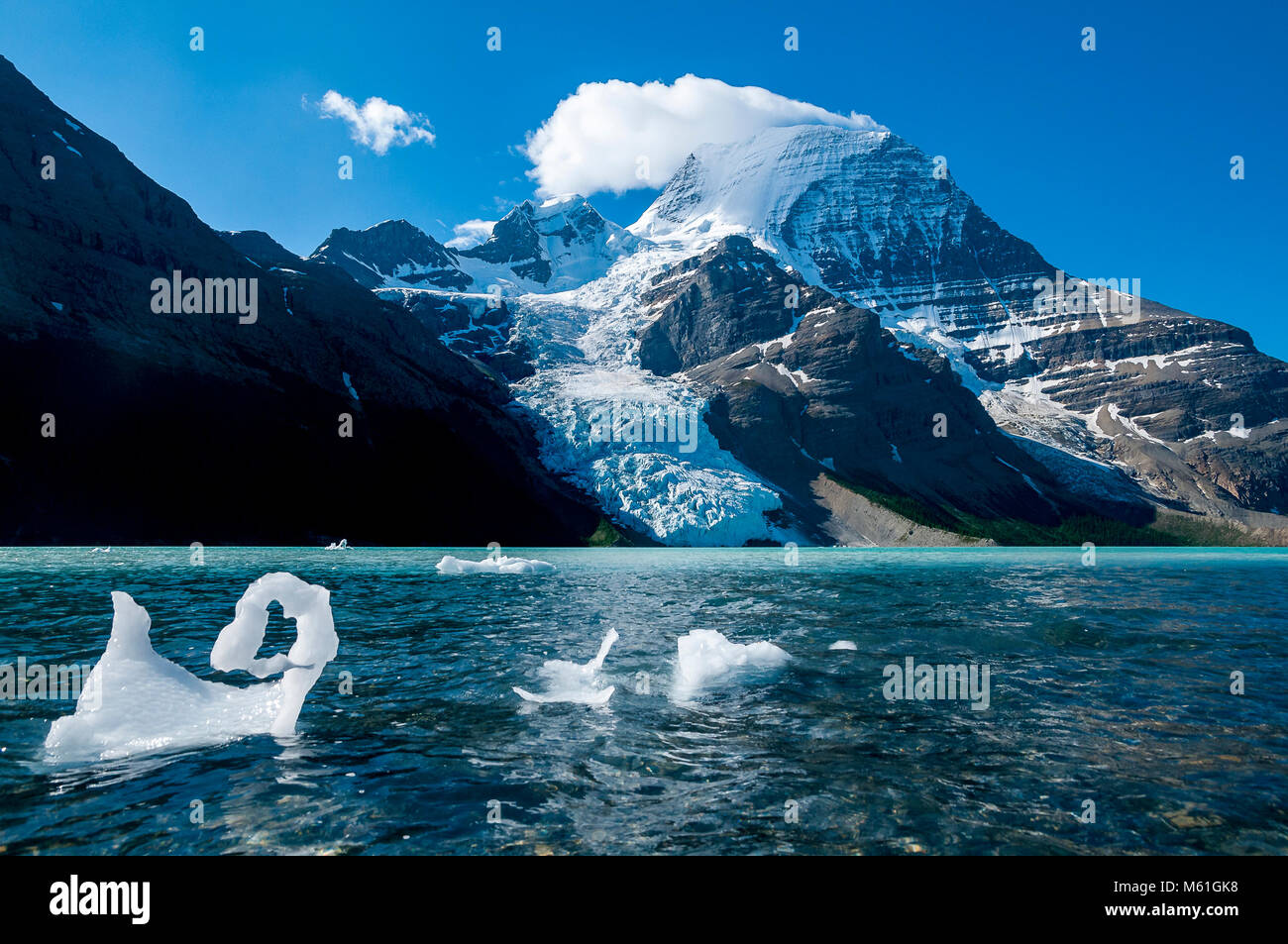Ice in Berg Lake, Mount Robson Provincial Park, British Columbia ...