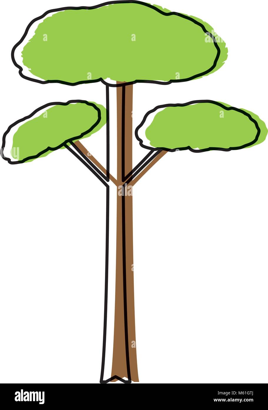 tall tree icon over white background, colorful design. vector ...