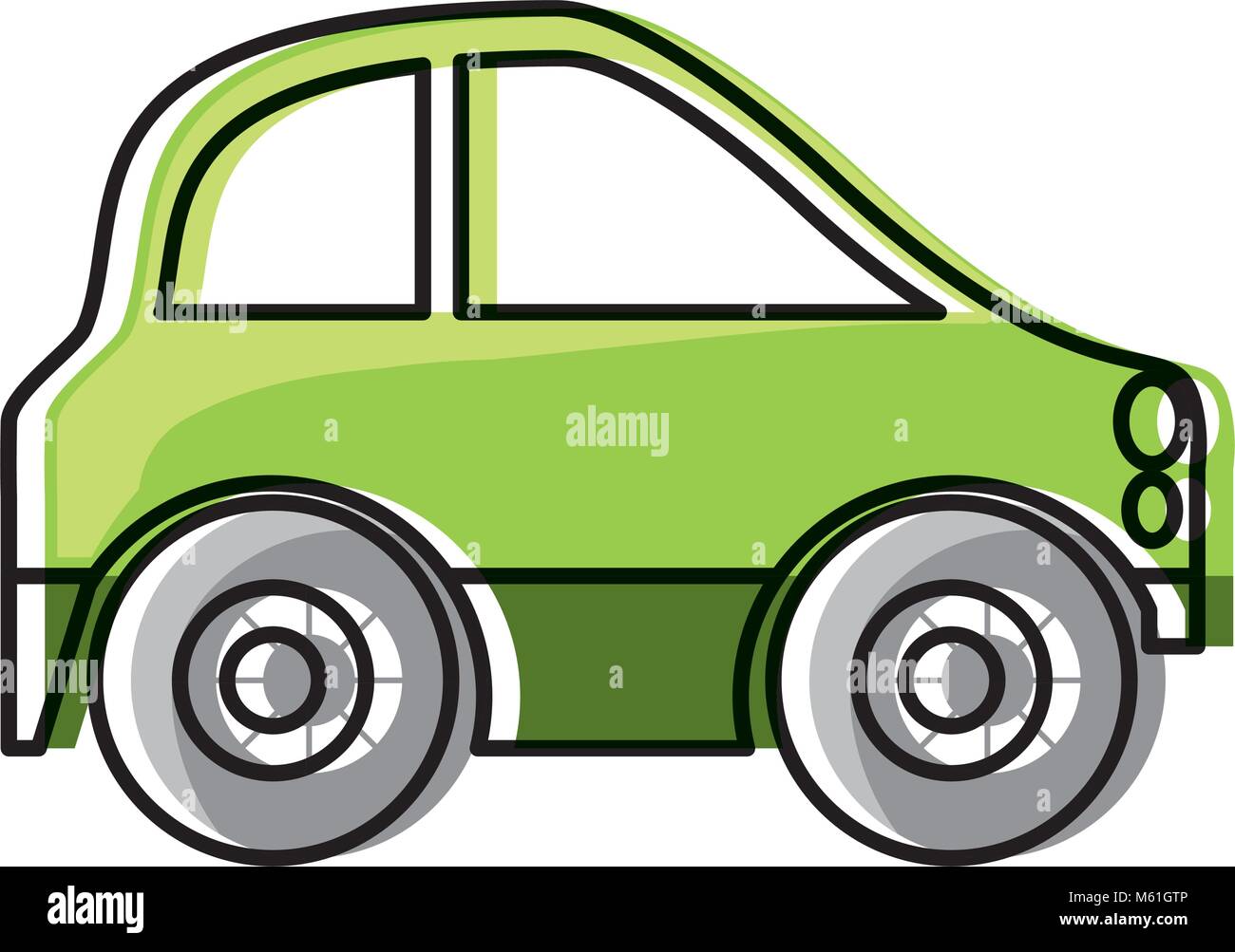Mini car icon over white background, colorful design. vector ...