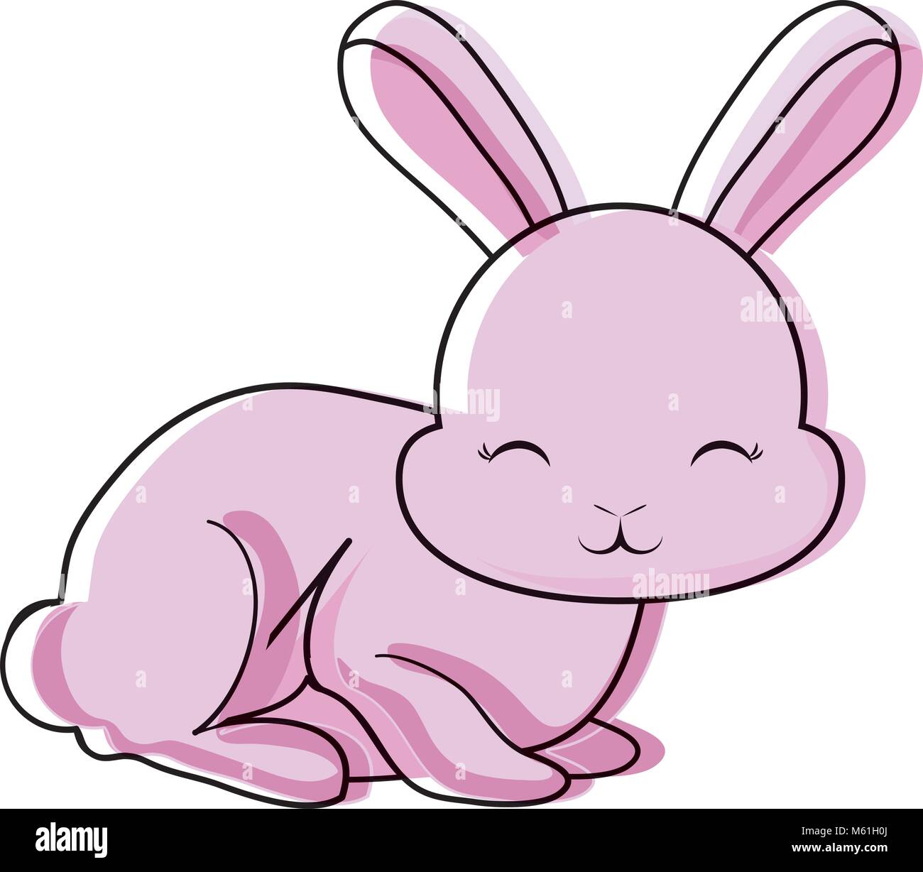 cute bunny icon over white background, colorful design vector ...