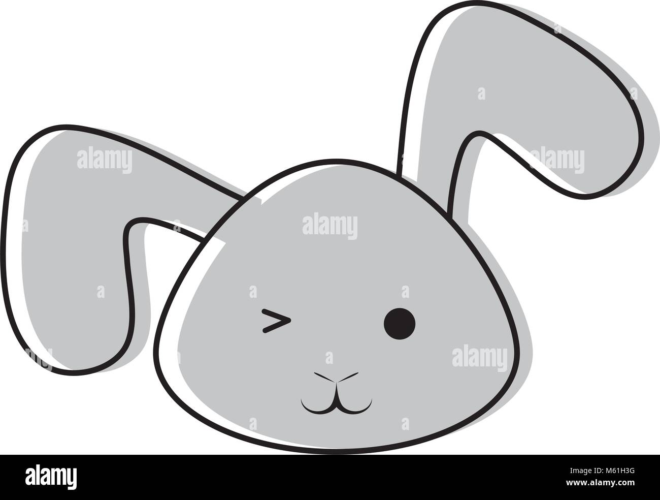 cute bunny face icon over white background, colorful design vector ...