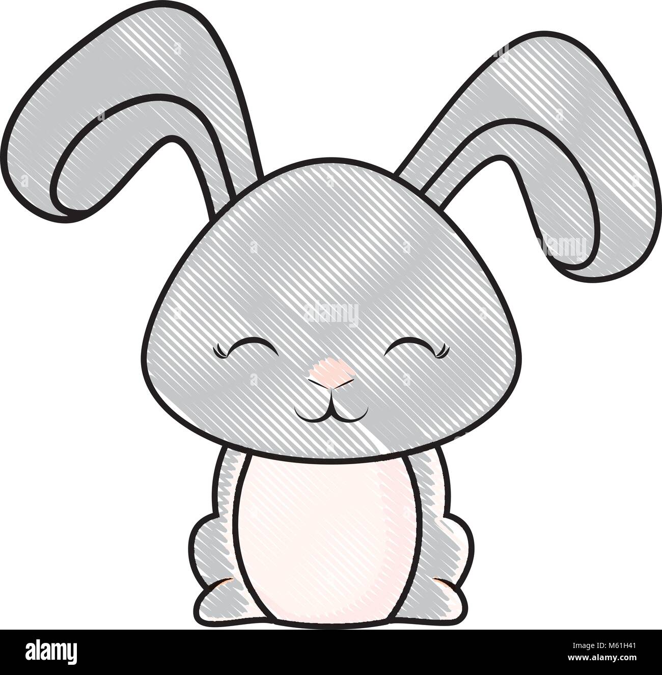 cute bunny icon over white background, colorful design vector ...
