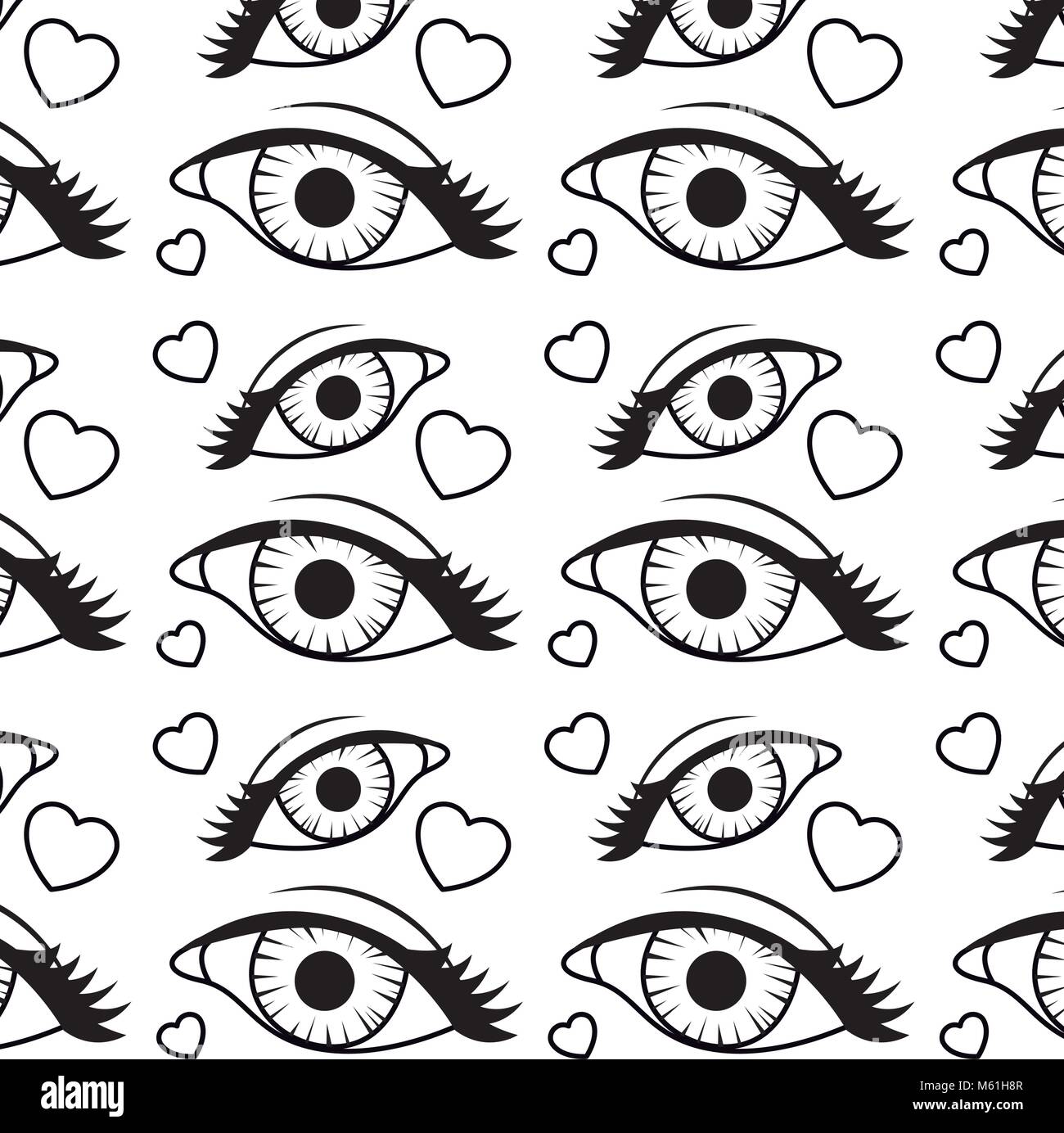 eye human with hearts pattern background Stock Vector Image & Art - Alamy