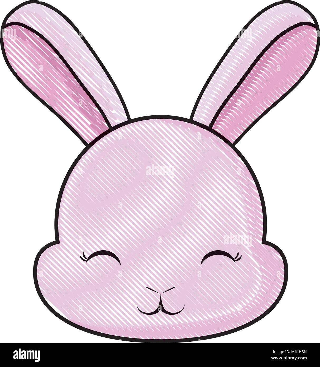 cute bunny face icon over white background, colorful design vector ...