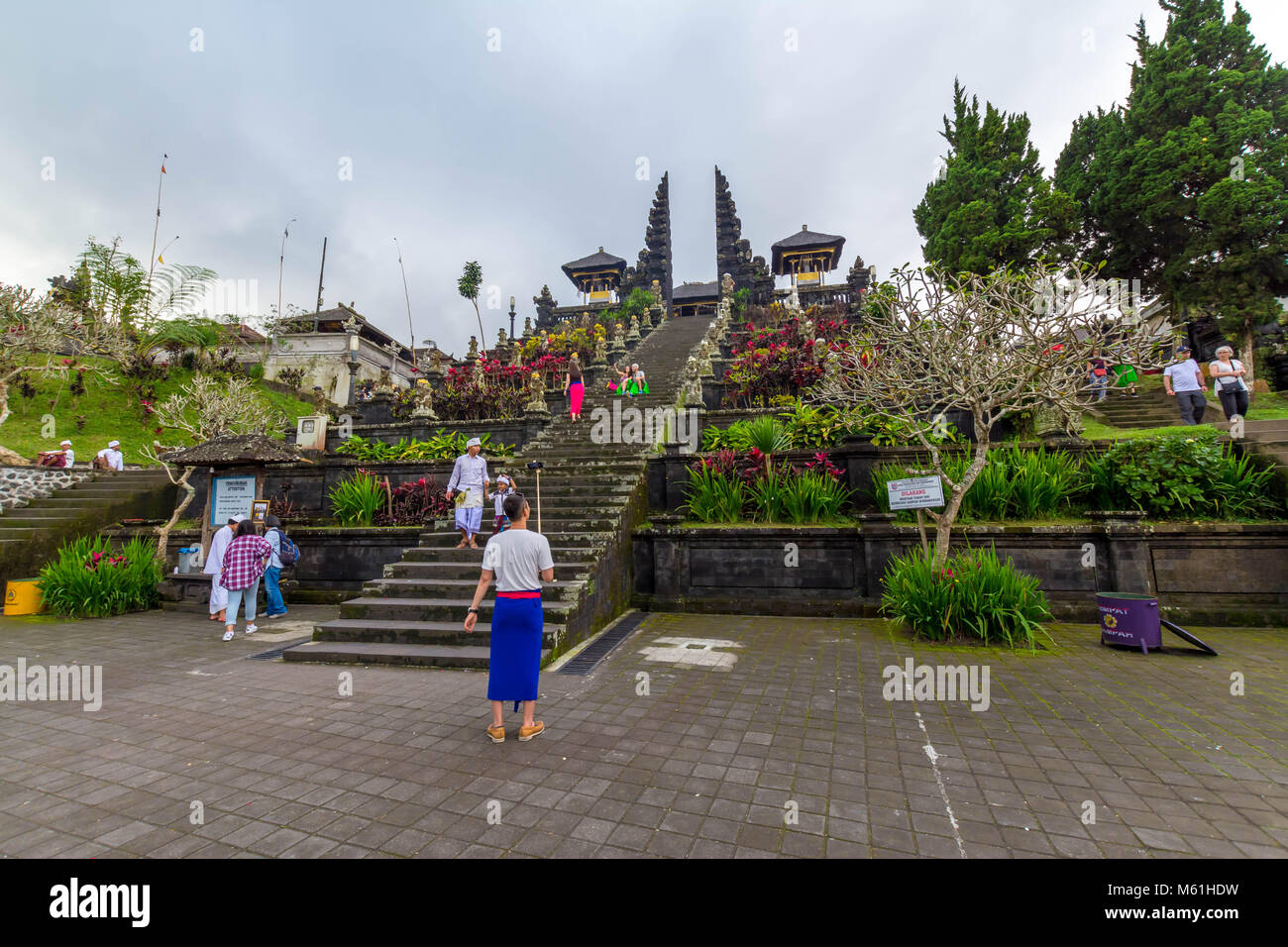 Visitors explore the immense Pura Besakih Temple (aka Mother Temple of ...